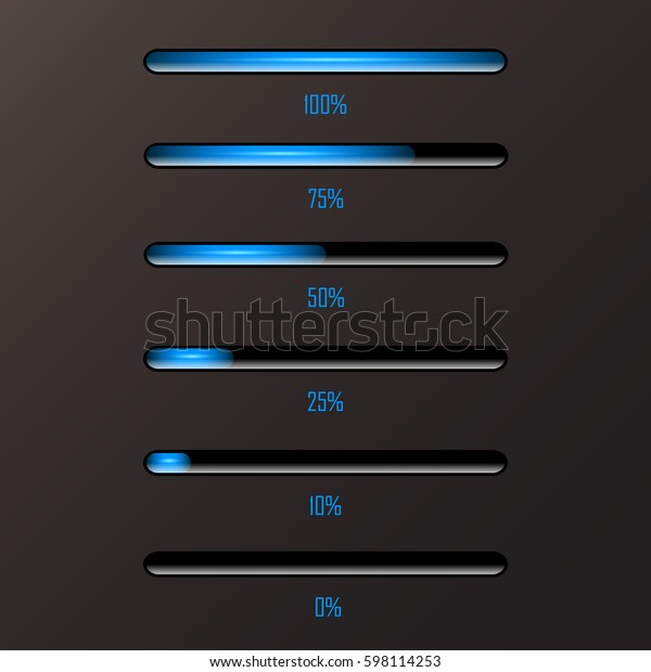 Loading Bar Blue Glass Icon Vector Stock Vector (Royalty Free ...