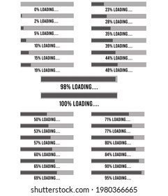 Loading Bar Diagrams 0 100 Percentage Stock Vector (Royalty Free ...