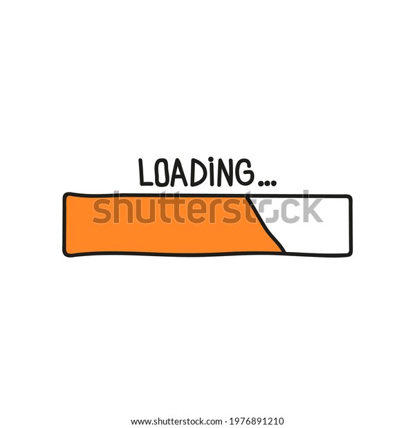 Loading Bar Doodle Icon Vector Illustration Stock Vector (Royalty Free ...