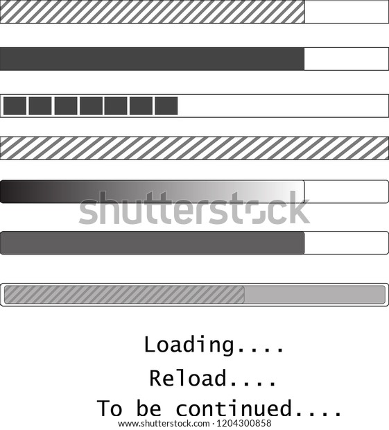 Loading Bar Icons On White Background Stock Vector (Royalty Free ...