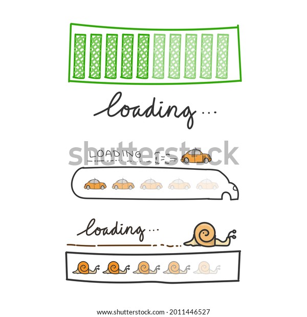 Loading Bar Sign Doodle Set Stock Vector (Royalty Free) 2011446527 ...
