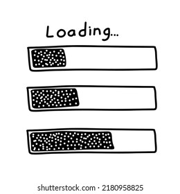 Loading Bar Sketch Doodle Style Hand Stock Vector (Royalty Free ...