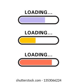 Loading Icon Blue Yellow Red Color Stock Vector (Royalty Free ...