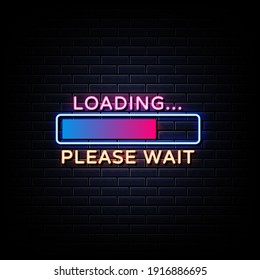 Loading Neon Signs Style Text Vector Stock Vector (Royalty Free ...
