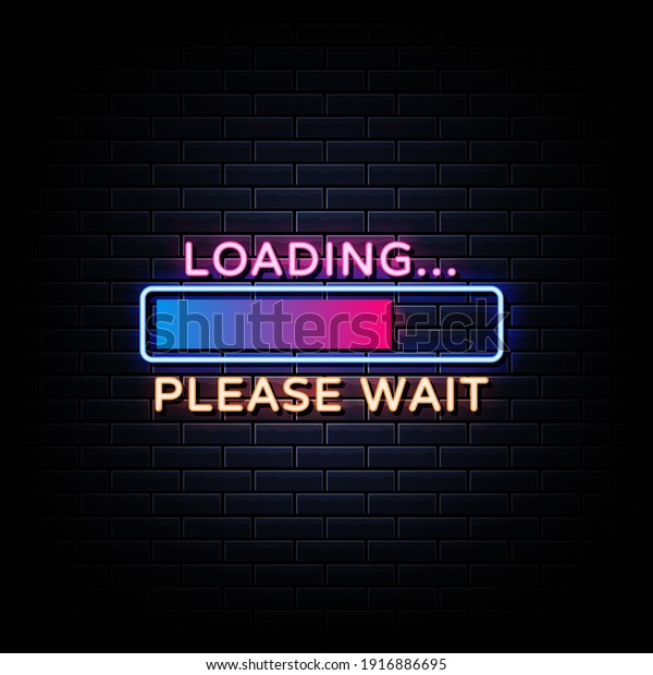 Loading Neon Signs Style Text Vector Stock Vector (Royalty Free ...