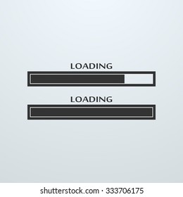 Loading Uploading Downloading Status Bar Icon Stock Vector (Royalty ...