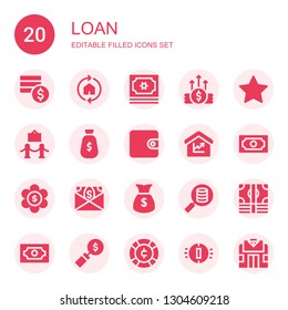 Loan Icon Set Collection 20 Filled Stock Vector (Royalty Free ...