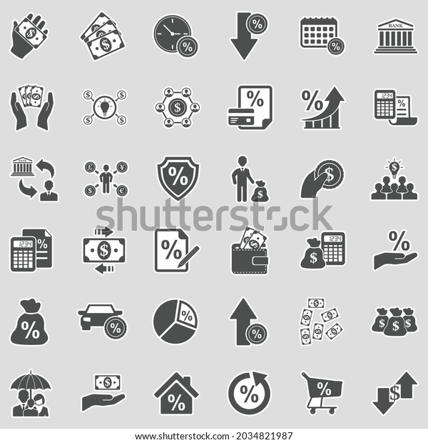 Loan Icons Sticker Design Vector Illustration Stock Vector (Royalty ...