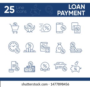Loan Payment Icon Set Line Icons Stock Vector (Royalty Free) 1381324715 ...