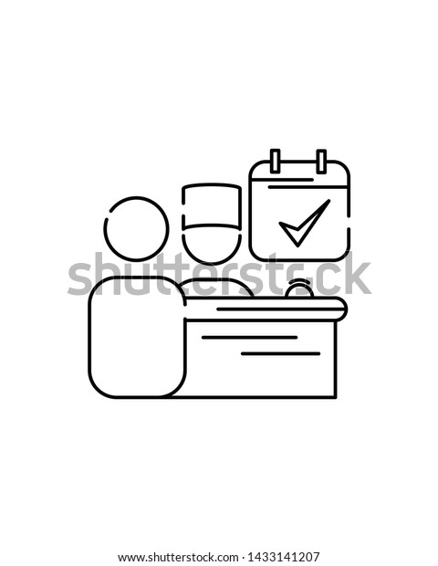 Lobby Hotel Reservation Line Drawing Icon Stock Vector (Royalty Free ...