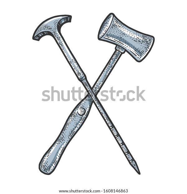 Lobotomy Tool Set Orbitoclast Hammer Sketch Stock Vector (Royalty Free ...