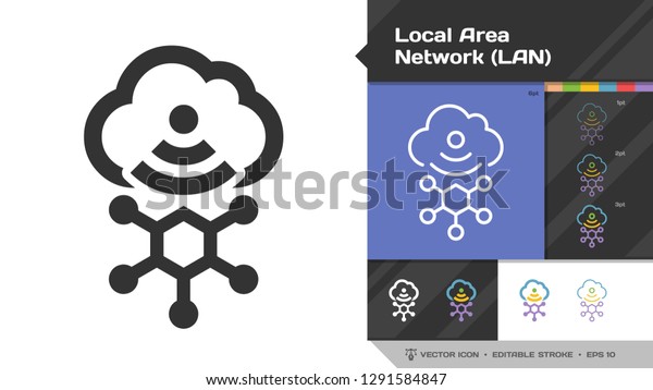 Local Area Network Lan Icon Black Stock Vector (Royalty Free ...