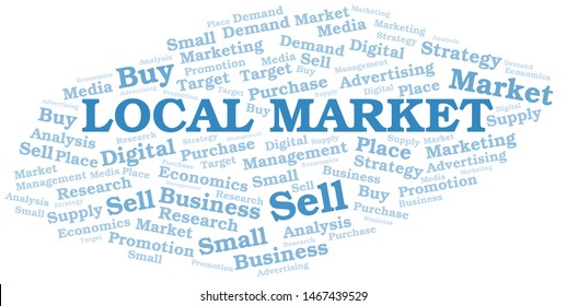 Local Market Word Cloud Vector Made Stock Vector (Royalty Free ...