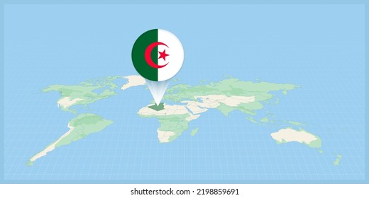 Location Algeria On World Map Marked Stock Vector (Royalty Free ...
