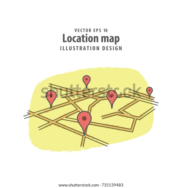 Location Check Road Map Illustration Vector Stock Vector (Royalty Free ...