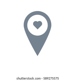 Location Heart Icon Gray Icon Stock Vector (Royalty Free) 589275575 ...