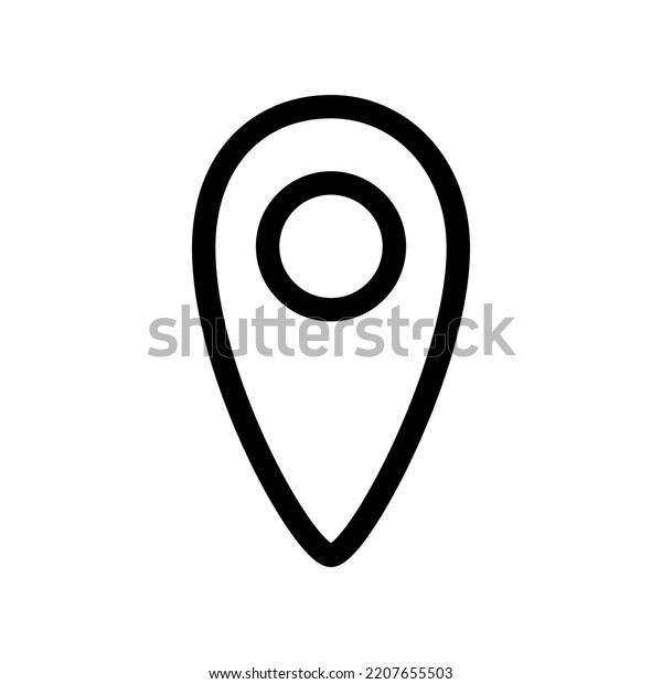 Location Icon Black Border On Isolated Stock Vector (Royalty Free ...