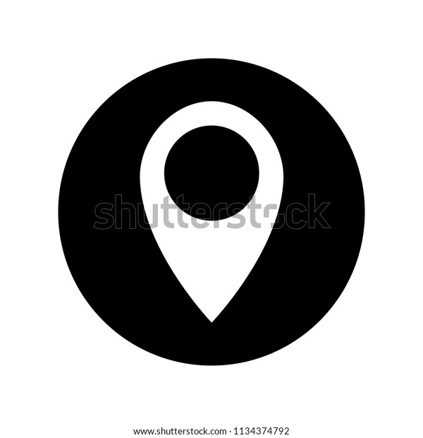 Location Icon Black Circle Pin Sign Stock Vector (Royalty Free ...