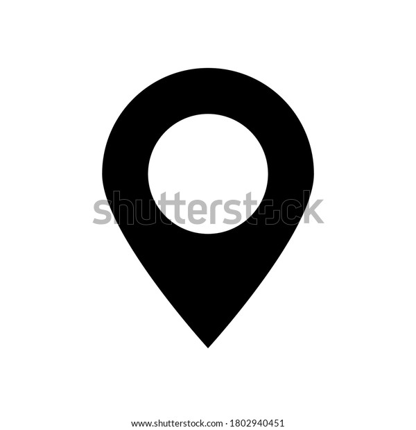 Location Icon Black Pin Point Isolated Stock Vector (Royalty Free ...