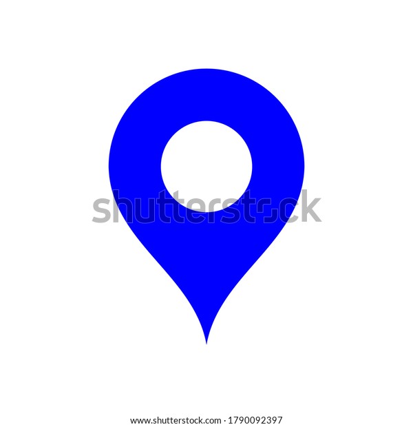 Location Icon Blue Pin Point Isolated Stock Vector (Royalty Free ...