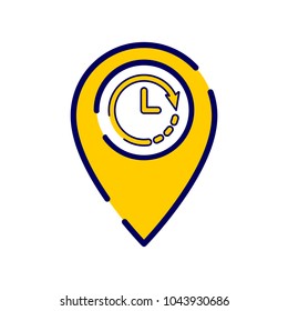 Location Icon Clock Sign Location Icon Stock Vector (Royalty Free ...