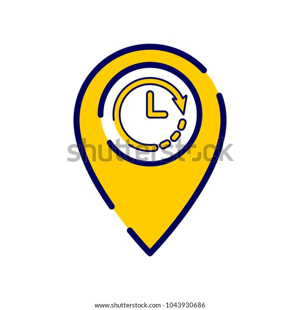 Location Icon Clock Sign Location Icon Stock Vector (Royalty Free ...