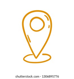 Location Icon Doodle Hand Drawn Map Stock Vector (Royalty Free ...