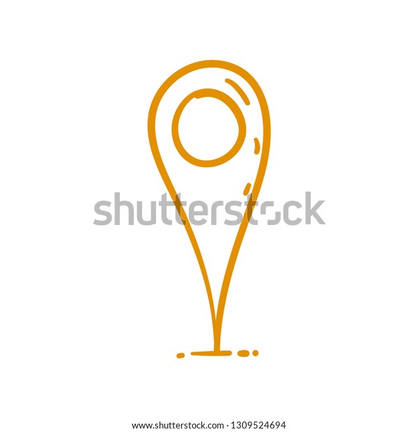 Location Icon Doodle Hand Drawn Map Stock Vector (Royalty Free ...