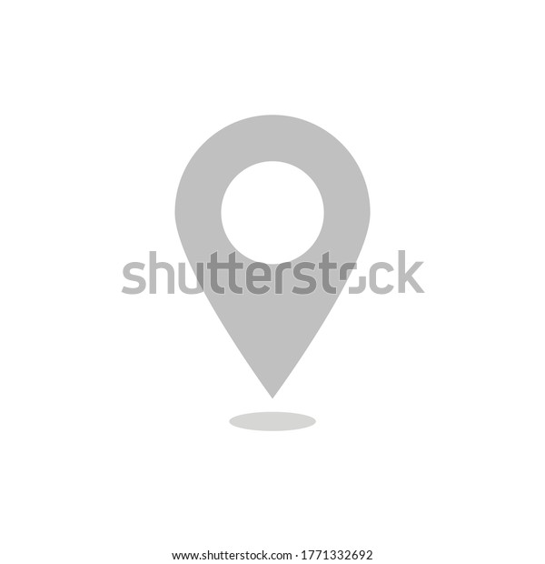 Location Icon Grey Pin Point Isolated Stock Vector (Royalty Free ...