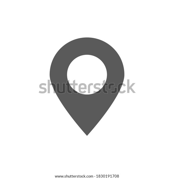 Location Icon Grey Pin Point Isolated Stock Vector (Royalty Free ...