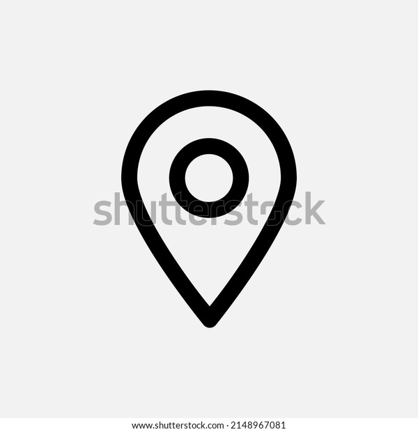 Location Icon Line Style White Background Stock Vector (Royalty Free ...