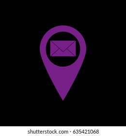 Location Icon Mail Icon Violet Icon Stock Vector (Royalty Free ...