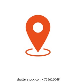 Location Icon Orange Flat Design Vector Stock Vector (Royalty Free ...