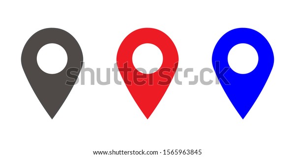 Location Icon Positioning Sign Map Pin Stock Vector (Royalty Free ...