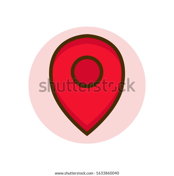 Location Icon Red Color Design Stock Vector (Royalty Free) 1633860040 ...
