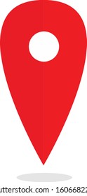Location Icon Red Color Shadow Stock Vector (Royalty Free) 1606682254 ...