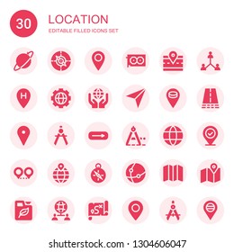 Location Icon Set Collection 20 Filled: เวกเตอร์สต็อก (ปลอดค่าลิขสิทธิ์ ...