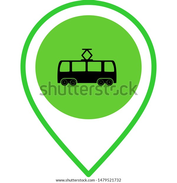 Location Icon Tram Vector Illustration Stock Vector (Royalty Free ...