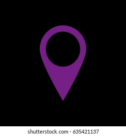Location Icon Violet Icon On Black Stock Vector (Royalty Free ...