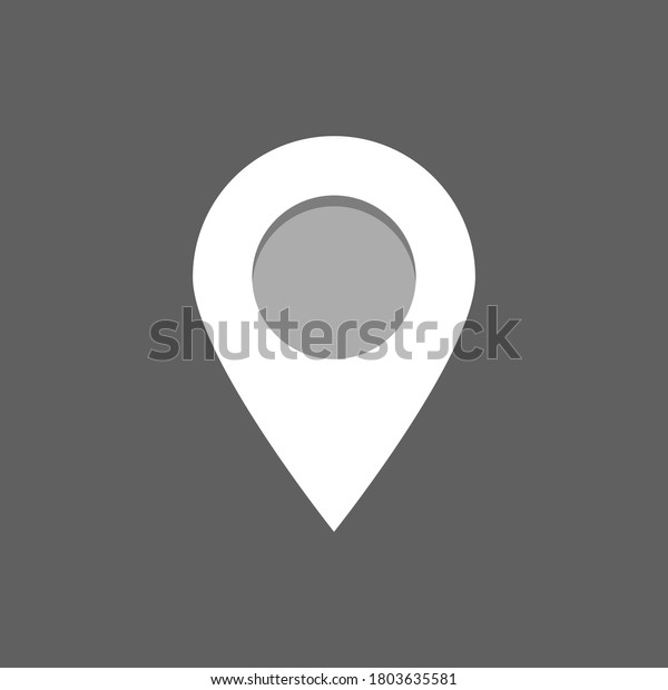 Location Icon White Pin Point Isolated Stock Vector (Royalty Free ...