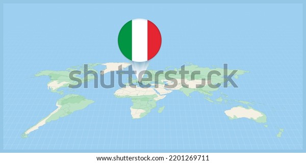 Location Italy On World Map Marked Stock Vector (Royalty Free ...