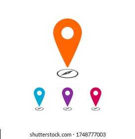 Location Map Icon On Light Background Stock Vector (Royalty Free ...