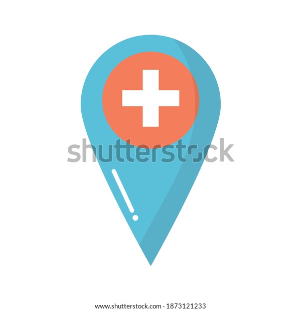 Location Mark Blue Color Cross Middle Stock Vector (Royalty Free ...