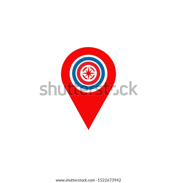 Location Pin Logo Design Illustration Template Stock Vector (Royalty ...