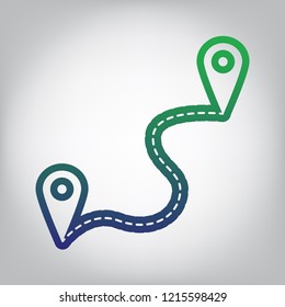 Transportation Wavy Route Vector Illustration Road Stock Vector ...