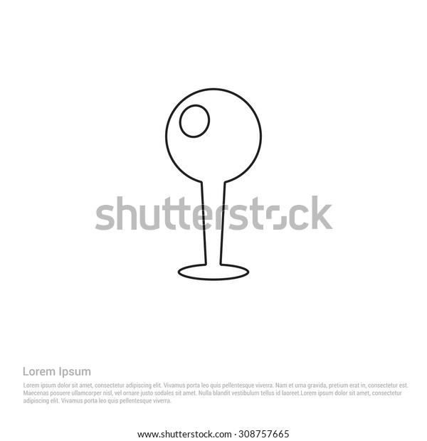 Location Pin Outline Icon Vector Illustration Stock Vector (Royalty ...