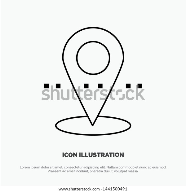 Location Pin Point Line Icon Vector Stock Vector (Royalty Free ...
