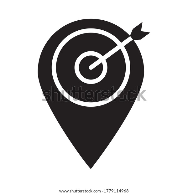 Location Pin Target Icon Over White Stock Vector (Royalty Free ...