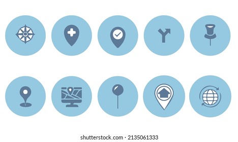 Location Point Stickers Collection Set Cartoon Stock Vector (Royalty ...