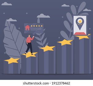 Location Rating Vector Illustration Character Rating Stock Vector ...